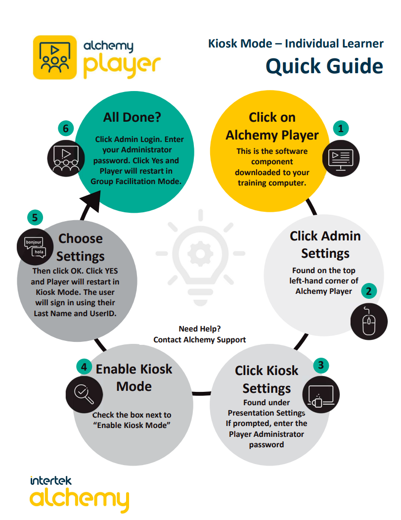 Guide: Kiosk Mode – Individual Learner – Alchemy Systems Help Center